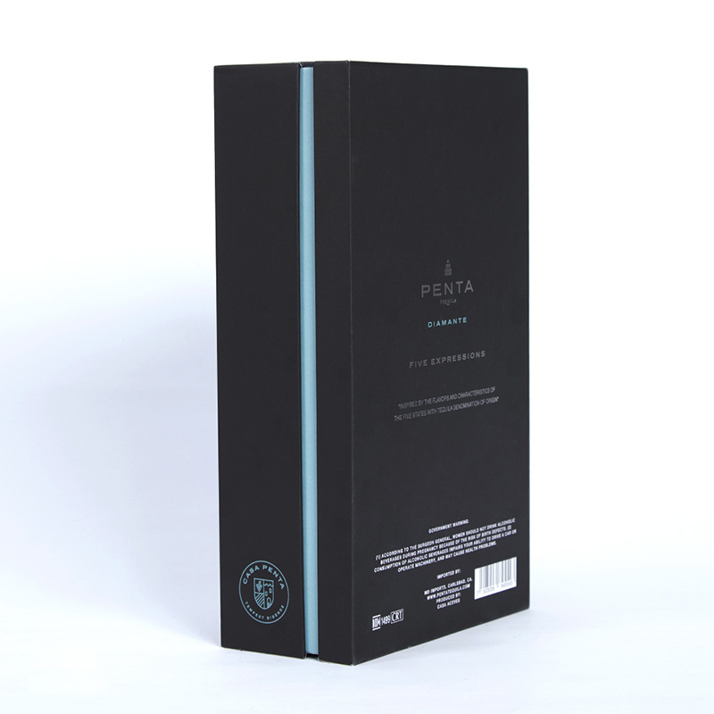 Soft Touch Matte Black Custom Rigid Paper Clamshell Cover Shoulder Box ...